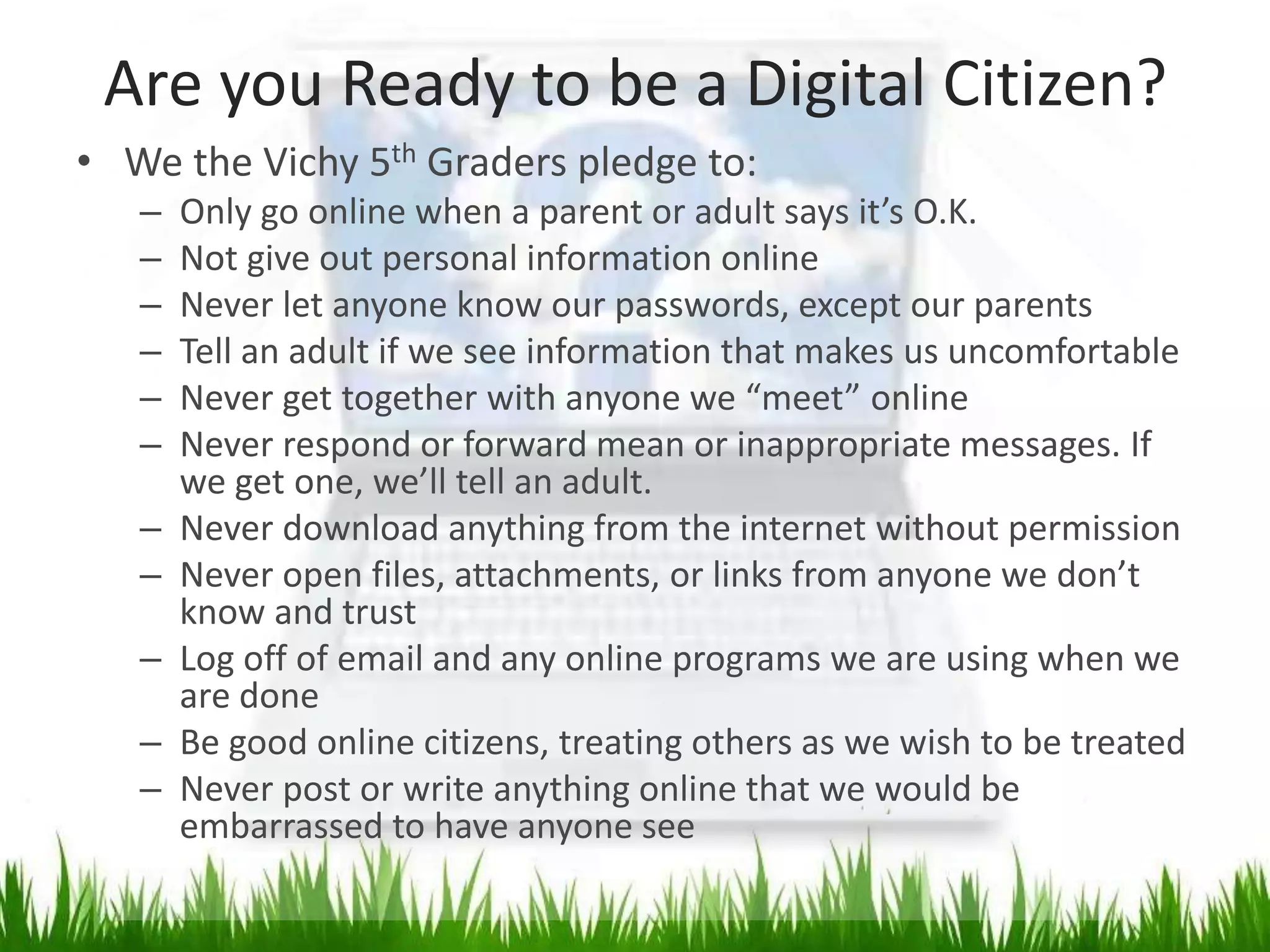 Online Safety Lesson 5th grade | PPTX