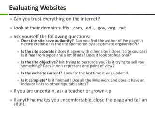 Online Safety Lesson 5th grade | PPTX