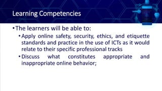 Online safety, security, ethics & etiquette | PPTX