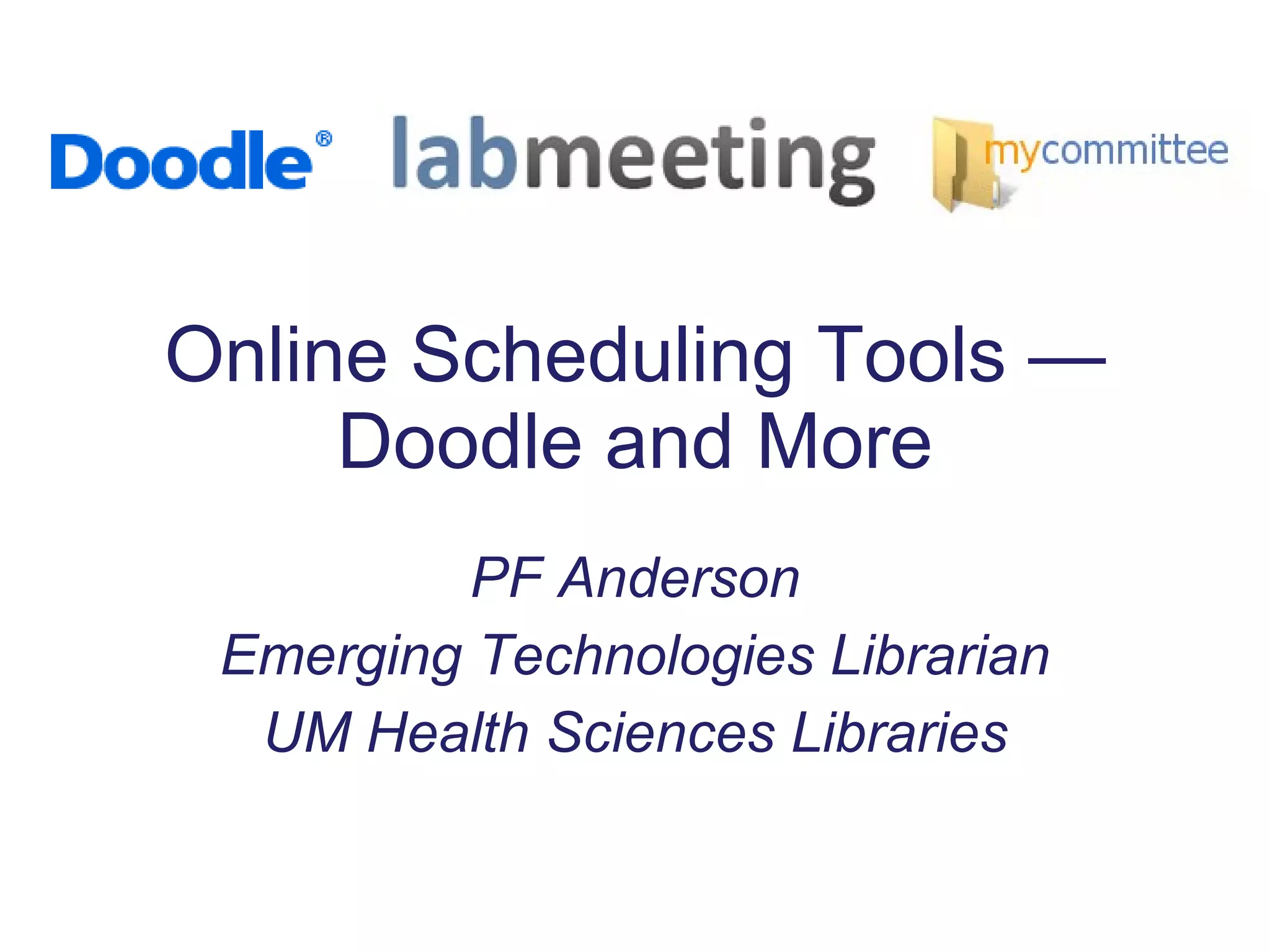 Online Scheduling Tools — Doodle and More | PPT