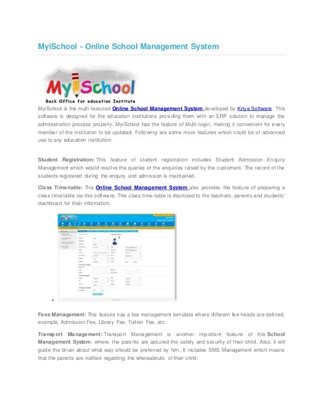 Online School Management System