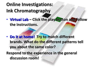 Online Scientific Method Forensics 2009 | PPT