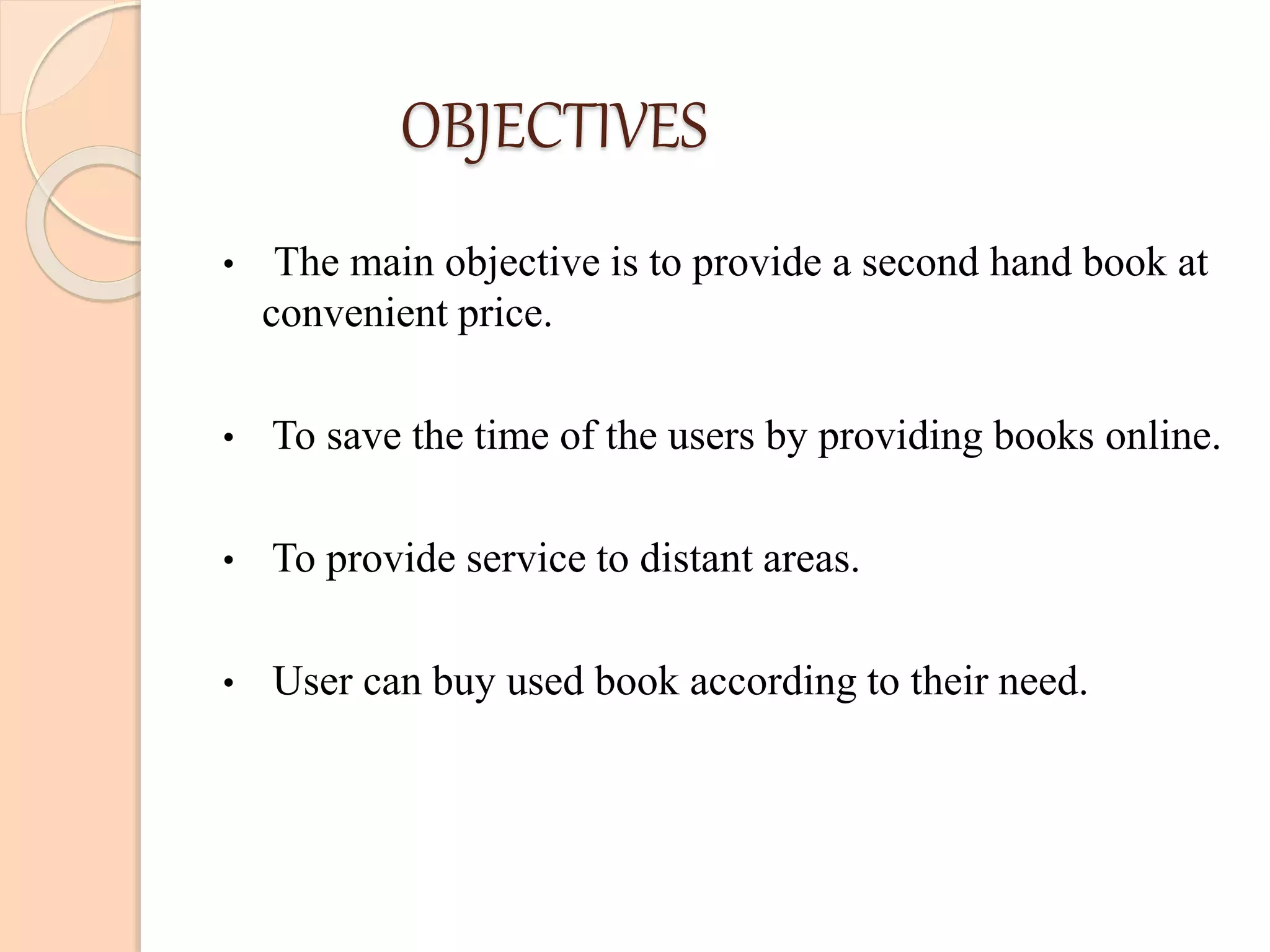 Online second hand book store project report | PPTX