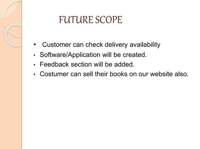 Online second hand book store project report | PPTX