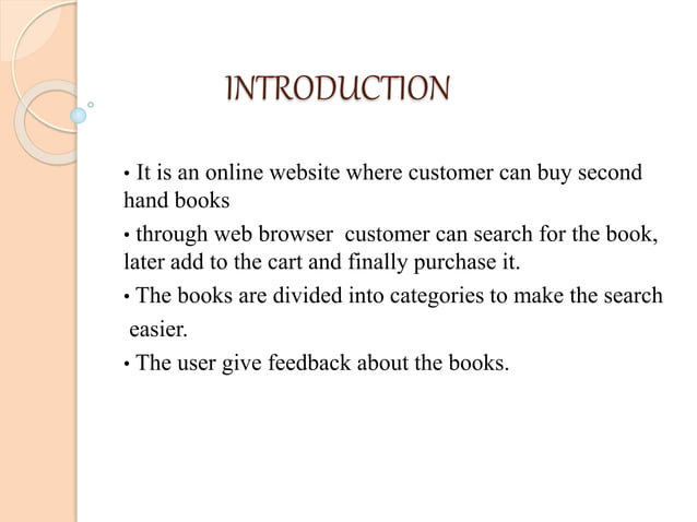 Online second hand book store project report | PPTX
