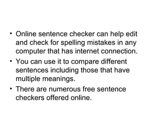 Online sentence checker | PPT