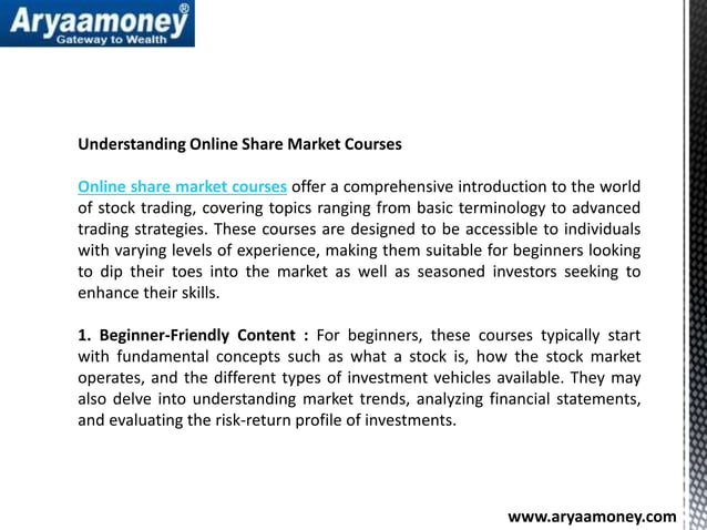Learn Online Share Market Courses Classes.pptx