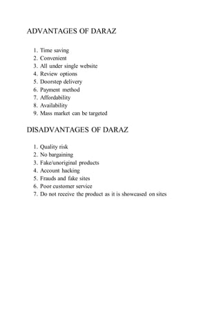 Online shoping from daraz | DOCX