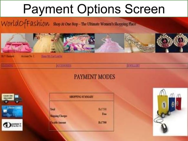 Presentation on online shopping site using java | PPTX