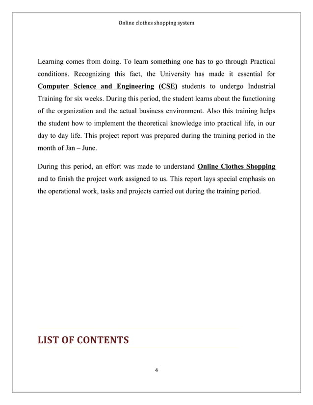 Online shopping report-6 month project | DOC