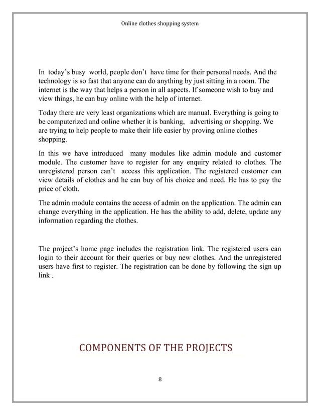 Online shopping report-6 month project | DOC