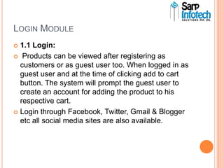 Online shopping system (E-commerce) | PPTX