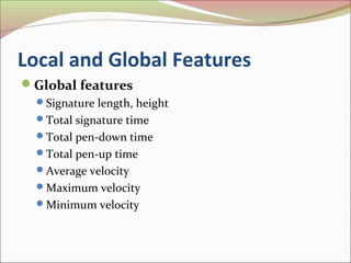 Online signature recognition | PPT