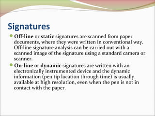 Online signature recognition | PPT