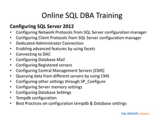 Online sql dba training | PPTX
