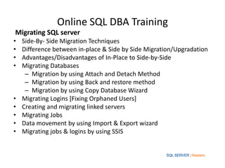 Online sql dba training | PPTX