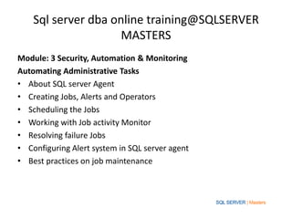 Online sql dba training | PPTX