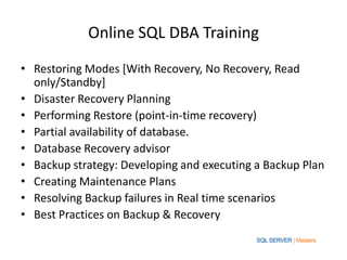 Online sql dba training | PPTX
