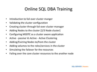 Online sql dba training | PPTX