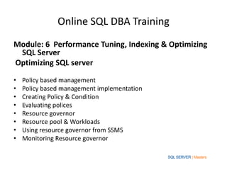 Online sql dba training | PPTX