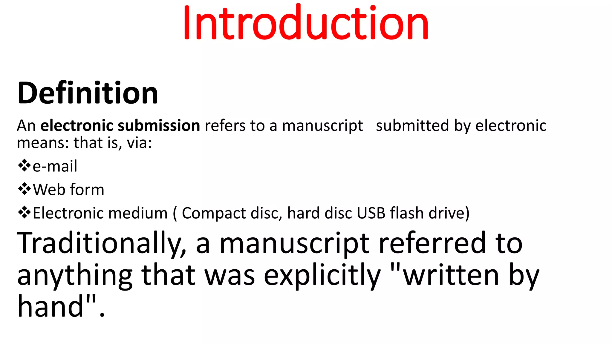 Online submission of manuscript | PPTX