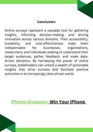 Unlocking Insights: The Power and Potential of Online Surveys. | PDF