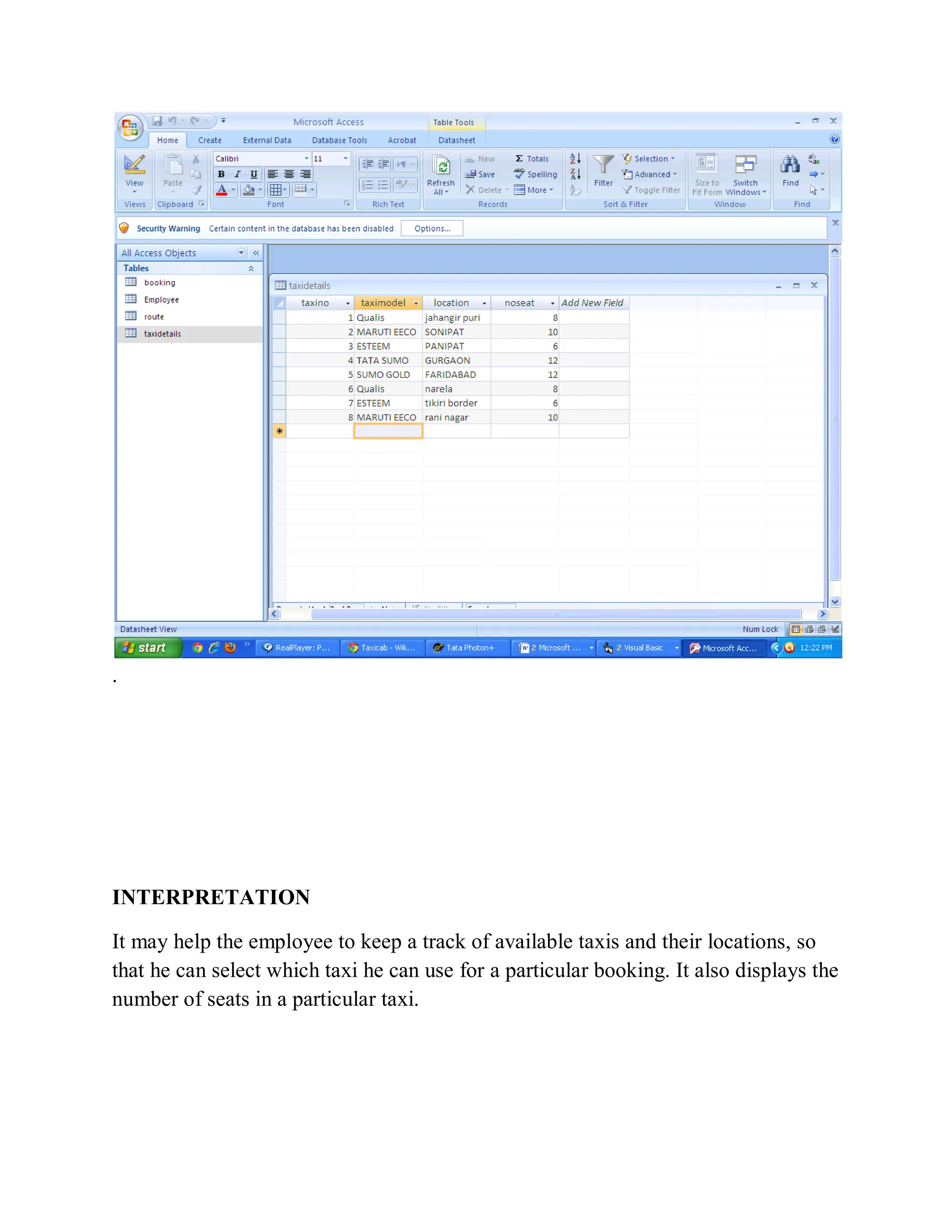 Online taxi booking system project report..pdf | Databases | Computer ...