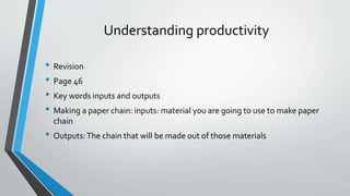 EMS grade 7 lesson about Understanding productivity | PPT