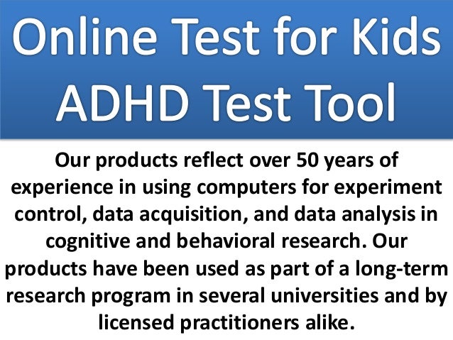 Online Test for Kids ADHD Test Tool