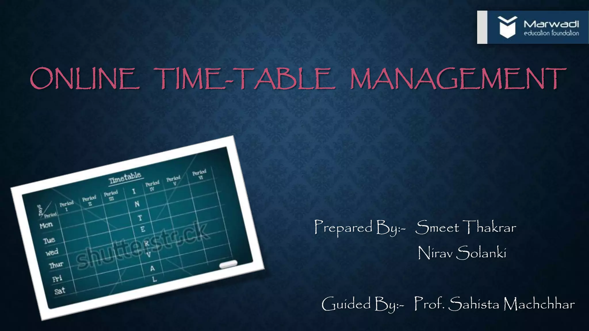 Online time table management system | PPTX