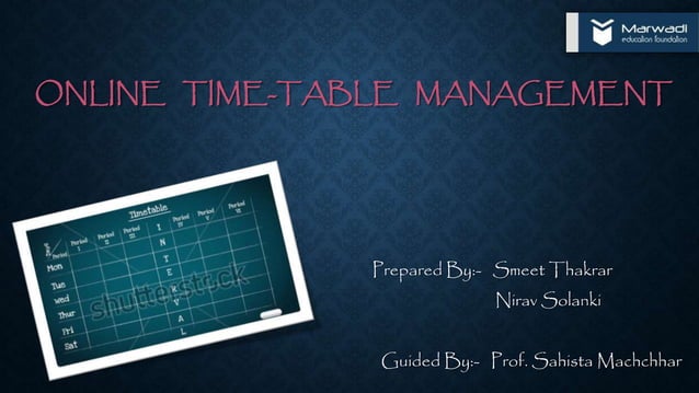 Online time table management system | PPTX | Computing | Technology & Computing