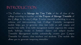 Online time table management system | PPTX | Computing | Technology ...