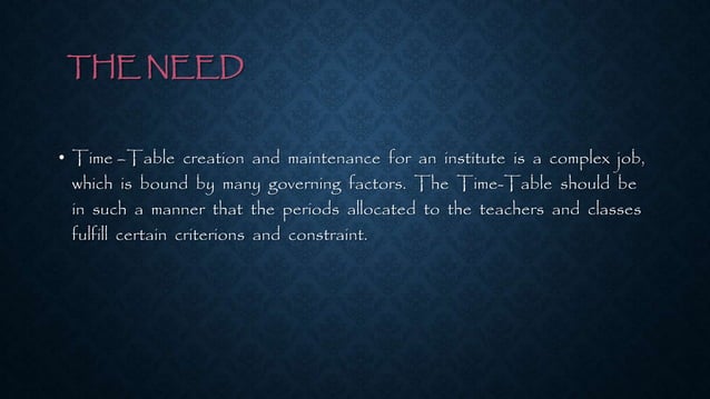 Online time table management system | PPTX | Computing | Technology & Computing