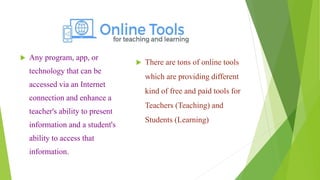 Online tools for distance education | PPTX