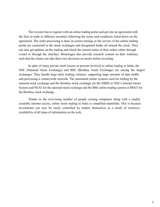 Collage report on Online trading | DOCX