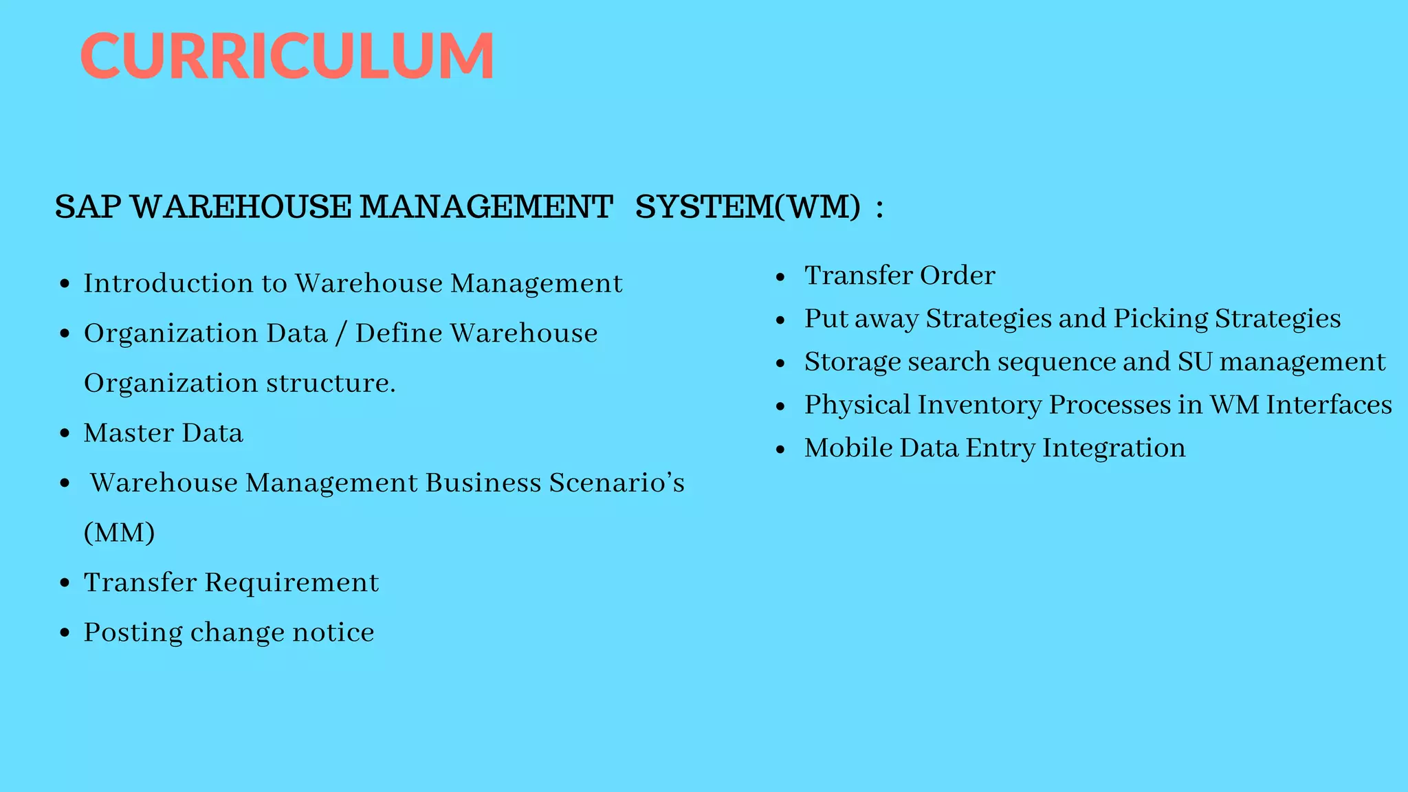 SAP WM Online training | PDF