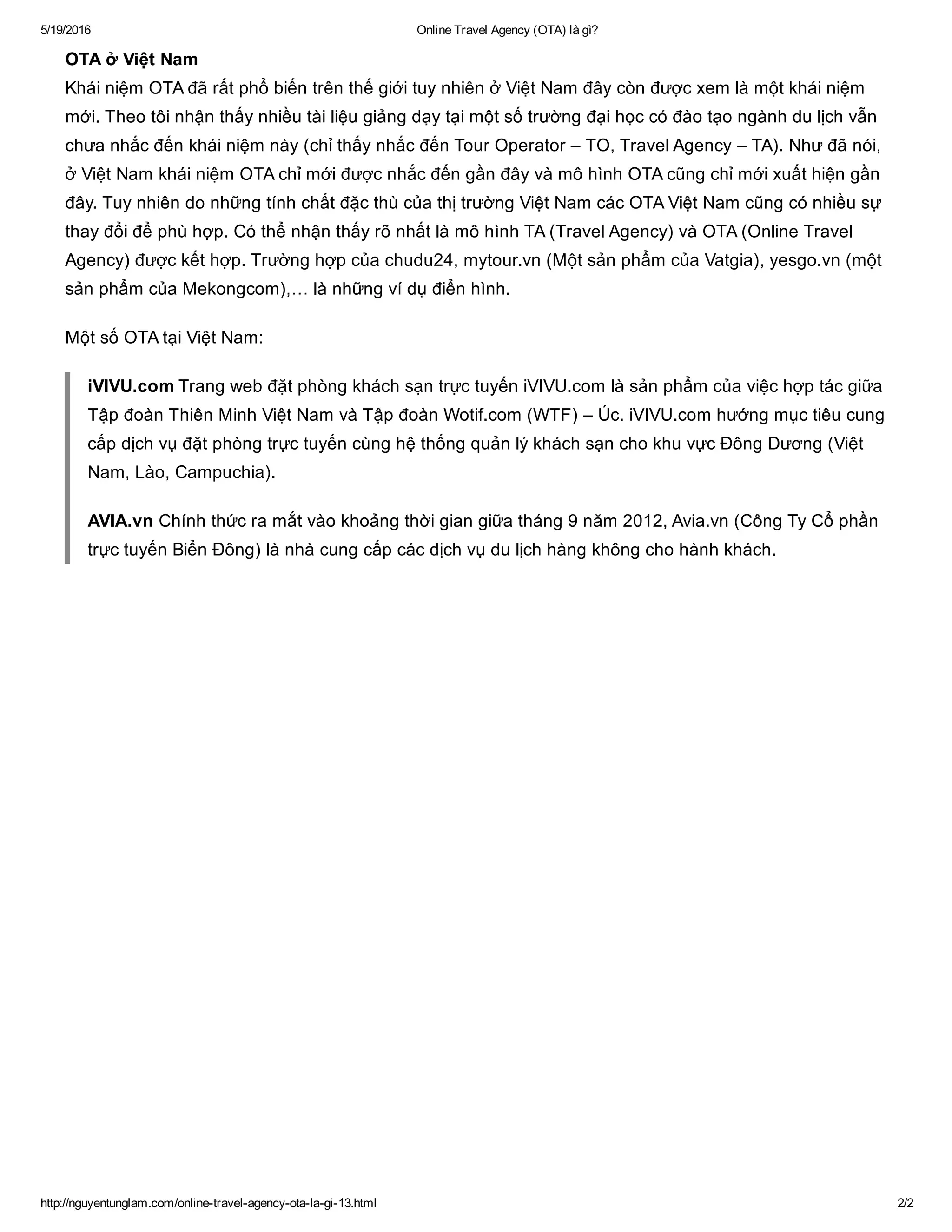 Online travel agency (ota) | PDF | Travel