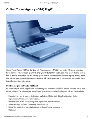 Online travel agency (ota) | PDF | Travel