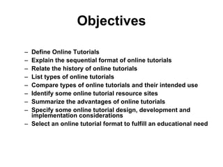 Online tutorials | PPT