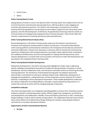 Online Tutoring Market Size and Trends Analysis | PDF