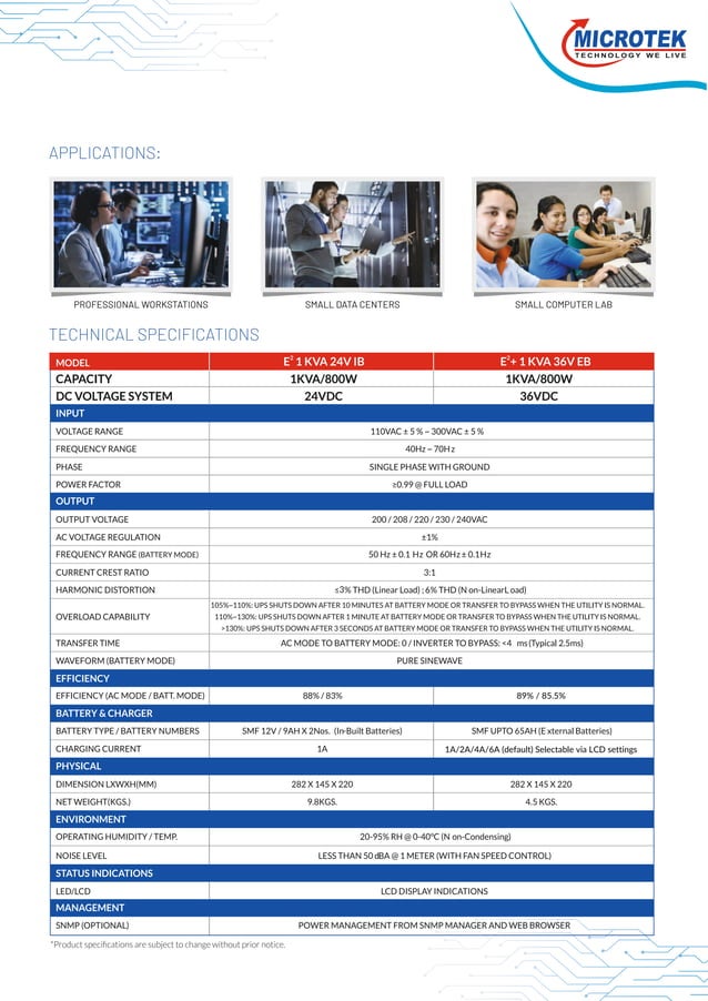 Online UPS Brochure Artwork - Microtek India | PDF