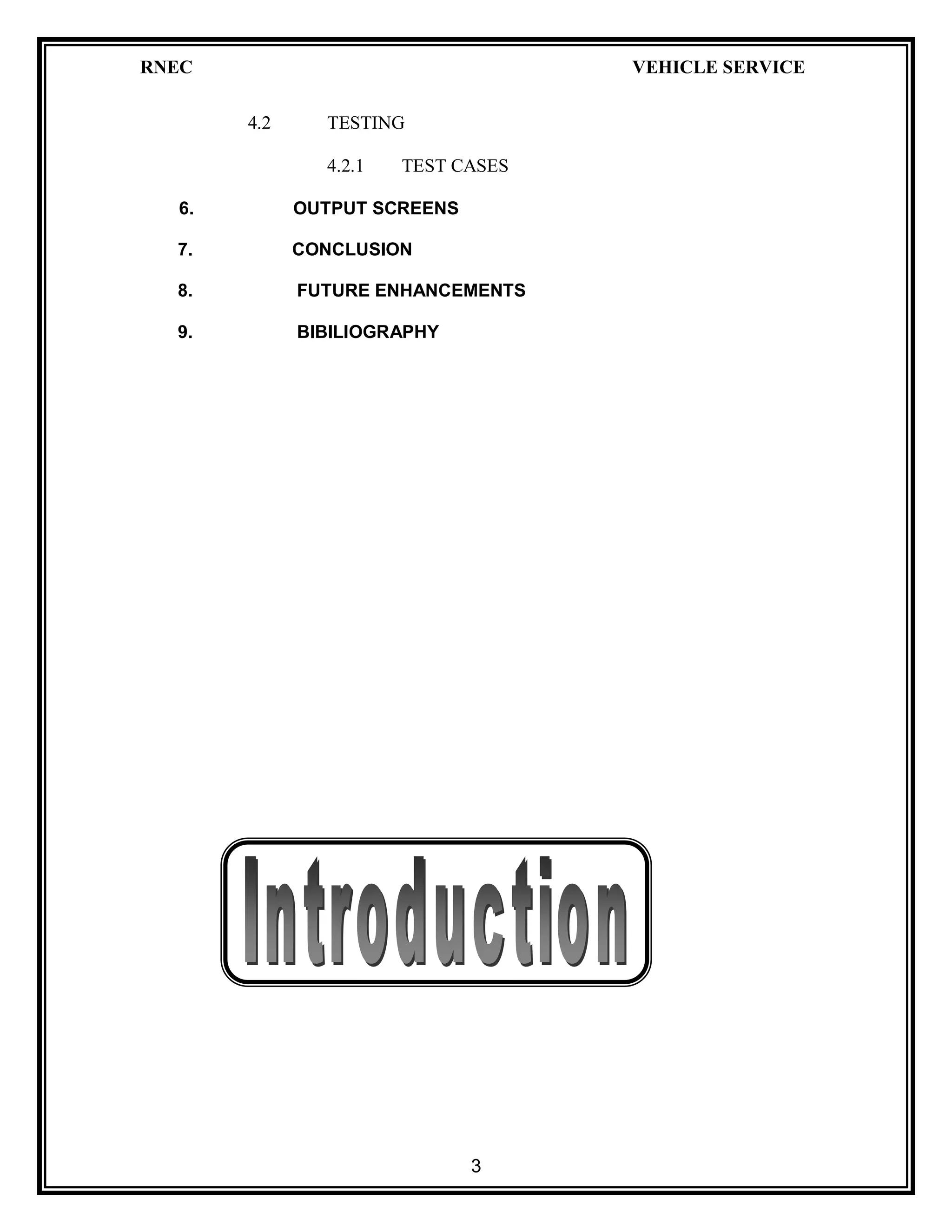 Online vehicle service center management system project report | PDF