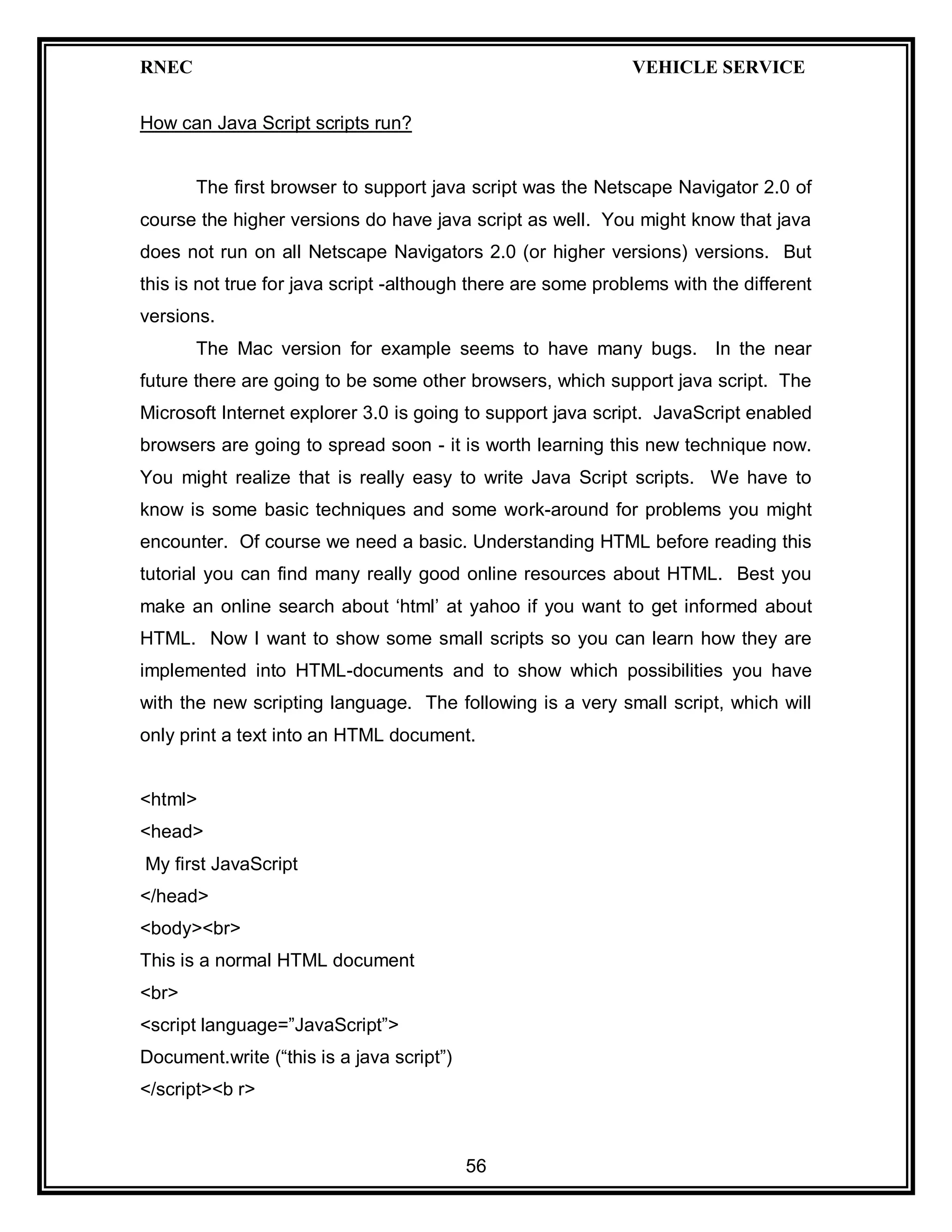 Online vehicle service center management system project report | PDF