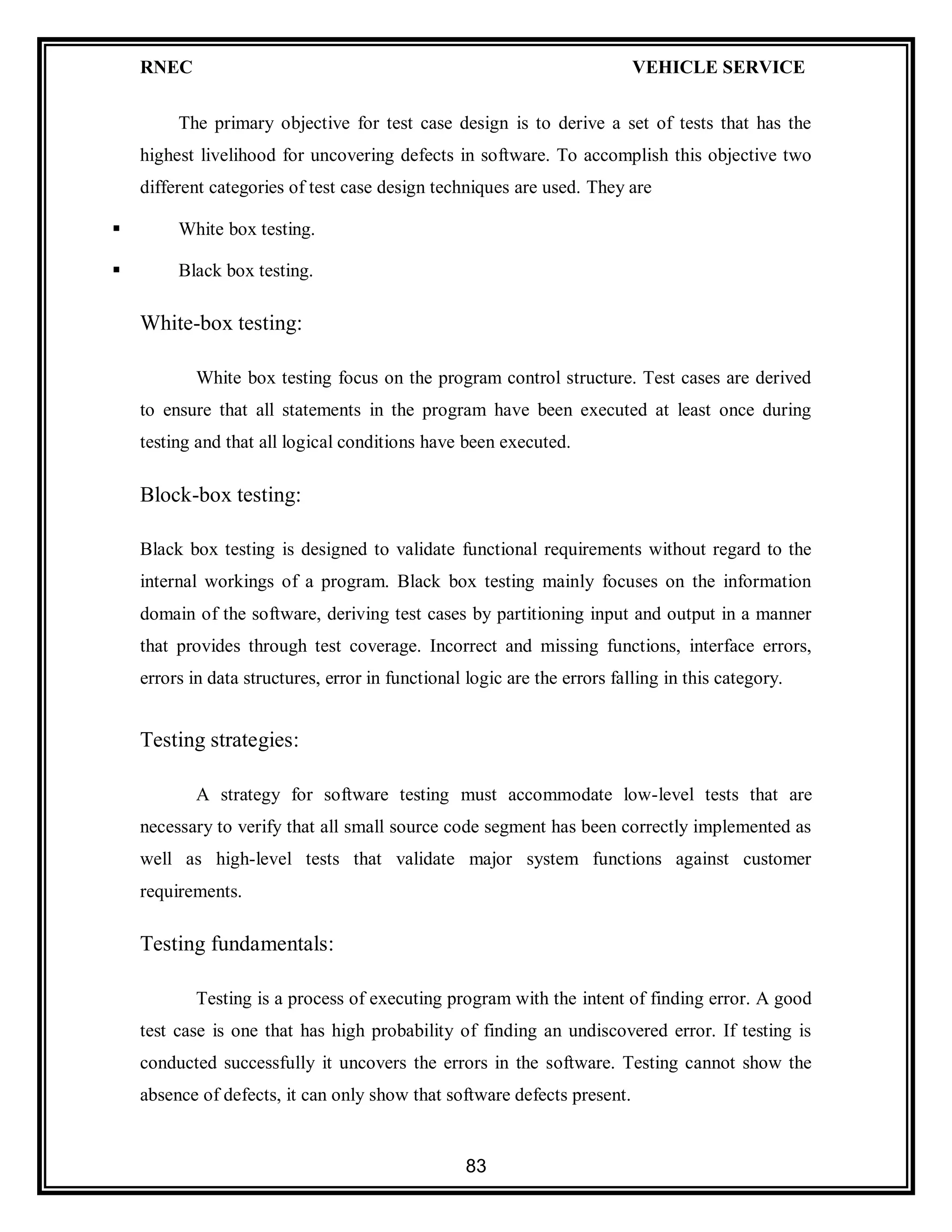 Online vehicle service center management system project report | PDF