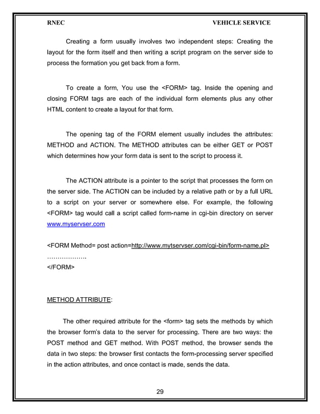 Online vehicle service center management system project report | PDF