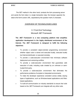Online vehicle service center management system project report | PDF