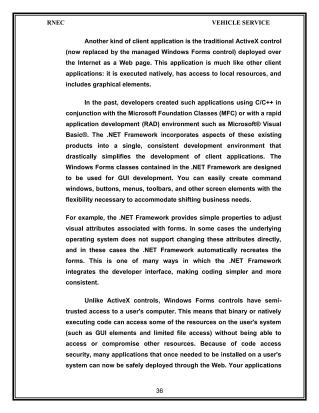 Online vehicle service center management system project report | PDF