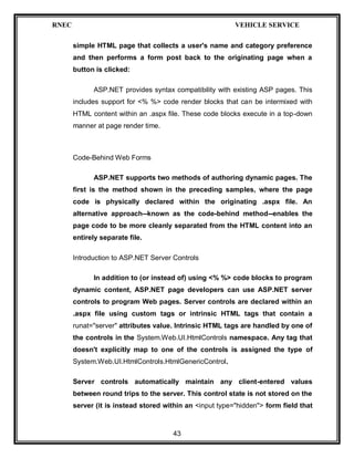 Online vehicle service center management system project report | PDF