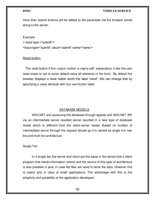 Online vehicle service center management system project report