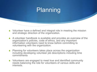 Volunteer Engagement Assessment & Standards | PPT